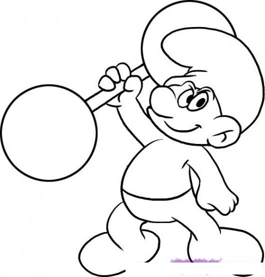 COLOREAR A PITUFO FORTACHON | DIBUJOS PARA PINTAR | Dibujos para ...