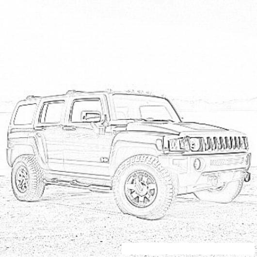 Hummer H3 Coloring Printable Pages Car Kids Vehicles Sketch Coloring Page